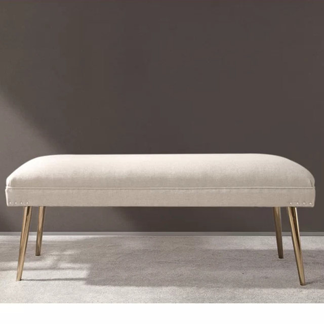 Nordic light luxury bed end stool cloakroom stool linen shoe changing ...