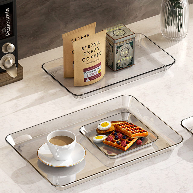 Plastic tray water cup storage light luxury tea tray rectangular ...