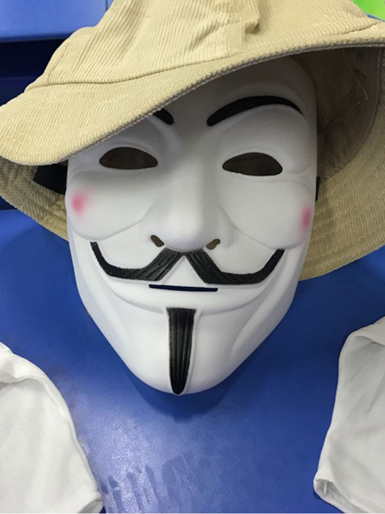Masca Grimace de Halloween cu Pelerină - Costum de Cosplay Horror Clown ...