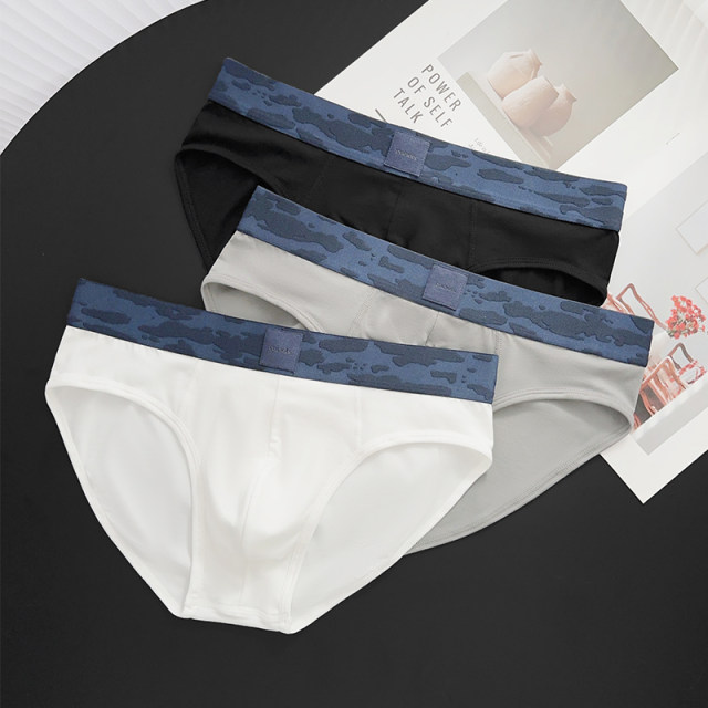 2 packed men's triangular underwear Moder cotton U convex ...