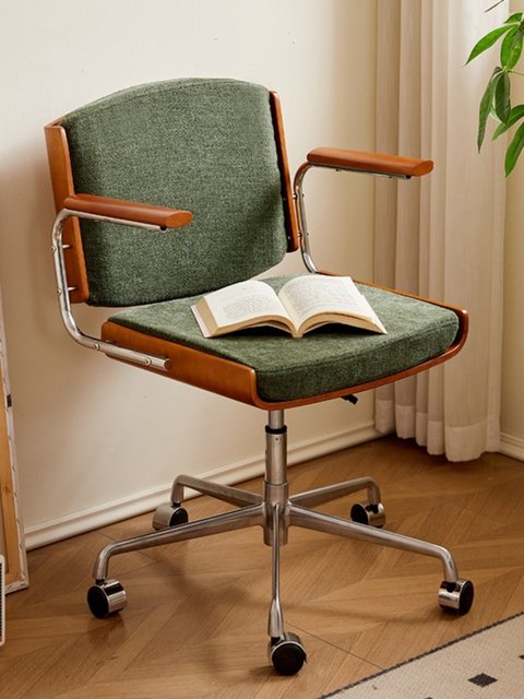 Solid wood retro computer chair home lifting office chair transfer ...