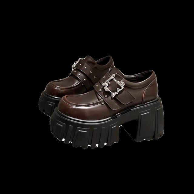 Buckle little JK small leather shoes belt buckle metal thick sole ...
