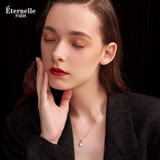 French Eternelle Original Design Super Fairy Neck Chain Pure Silver Star Month Pendant Simple ...