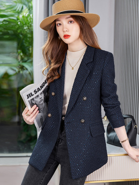 Chanel-Style Blazer with a Goddess Vibe, Autumn and Winter Sequins ...