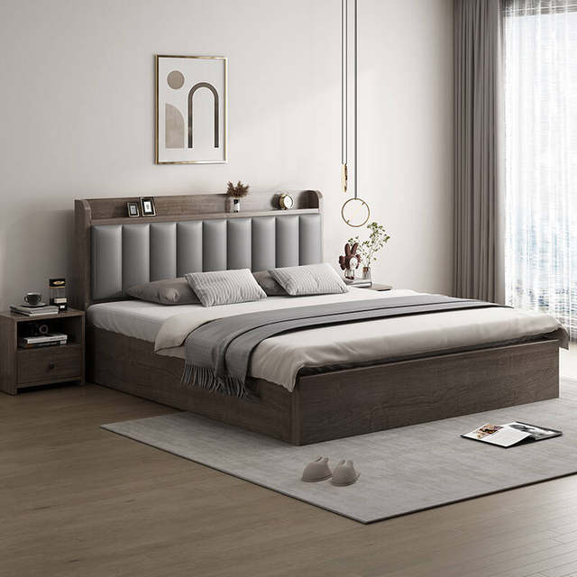 Solid wood bed modern simple 1.5 meter bed double bed home 1.8 new ...