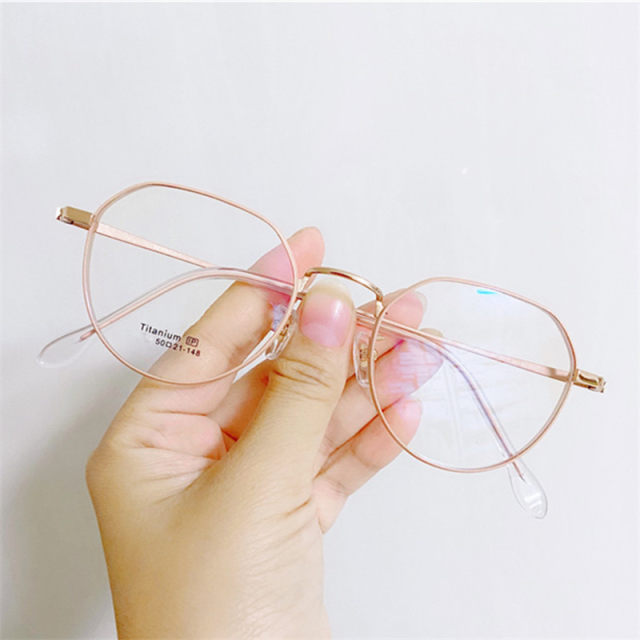 High -level glasses box Female ultra -light pure titanium polygon can ...