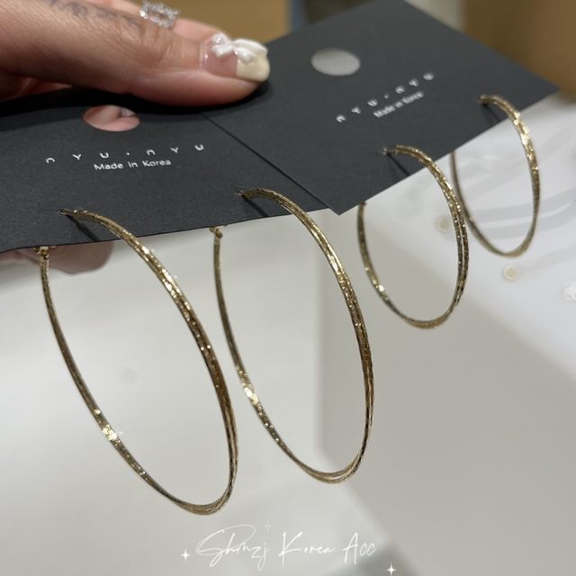 Korean Dongdaemun nyunyu earrings, high-end metal large earrings ...