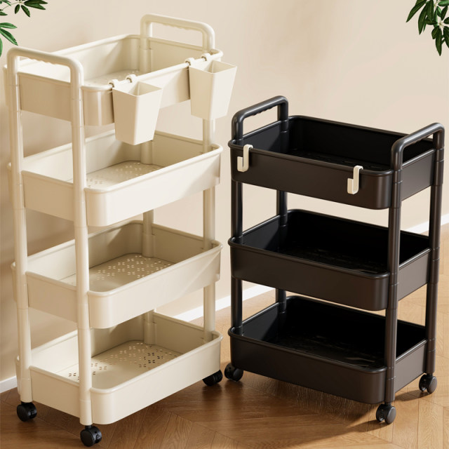 Japan imported MUJI bookshelf trolley storage rack floor-standing ...