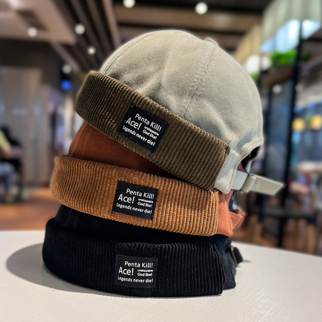 Brimless melon hat for women Japanese street hip-hop yuppie landlord ...