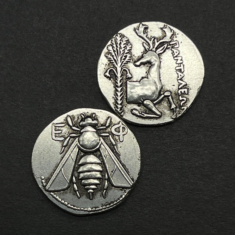 Re-Engraved Ancient Greek Silver Coin - Asia Minor Ephesus Bee Silver ...