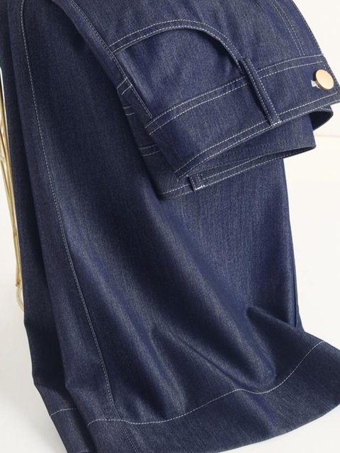 Thin and drooping spring and summer Tiansi denim high-waist nine-point ...