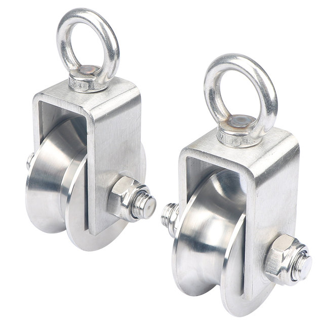 304 stainless steel track wheel U-shaped fixed pulley lifting pulley ...