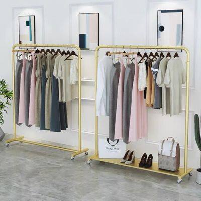 Clothing store display stand floor-to-ceiling women's clothing shelf ...