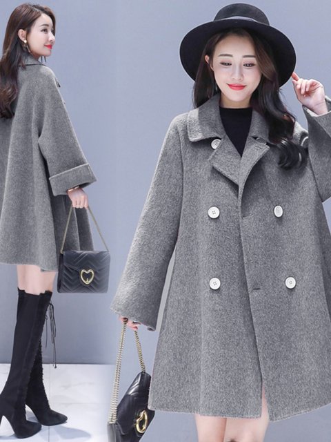 Purple woolen jacket for women mid-length small 2024 autumn and winter ...