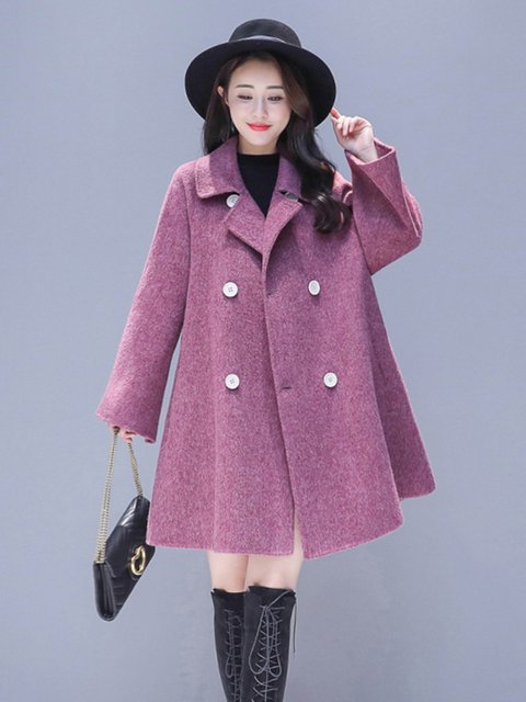 Purple woolen jacket for women mid-length small 2024 autumn and winter ...