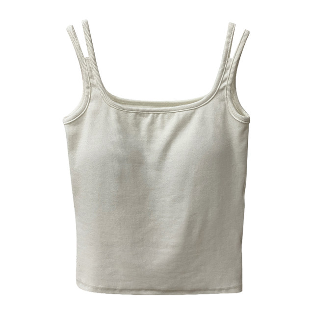 Red camisole women's inner wear with breast pads 2024 new bra ...