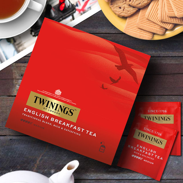 British TWININGS Black Tea British Breakfast Tea 100 Tablets Bag Tea ...