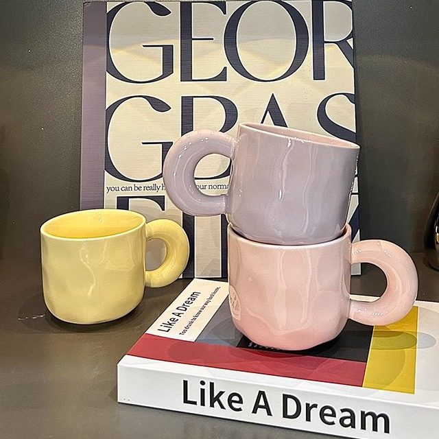 Creative high-looking ceramic cup niche mug girls coffee cup couple ...