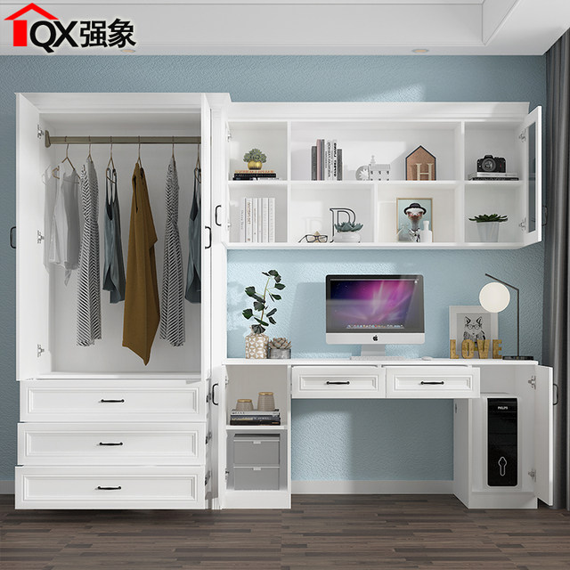Wardrobe desk bookshelf combination desktop computer desk integrated ...