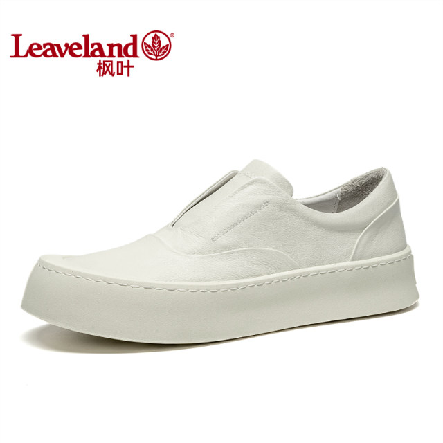 Maple Leaf Men's Shoes Genuine Leather White Shoes Men's Autumn ...
