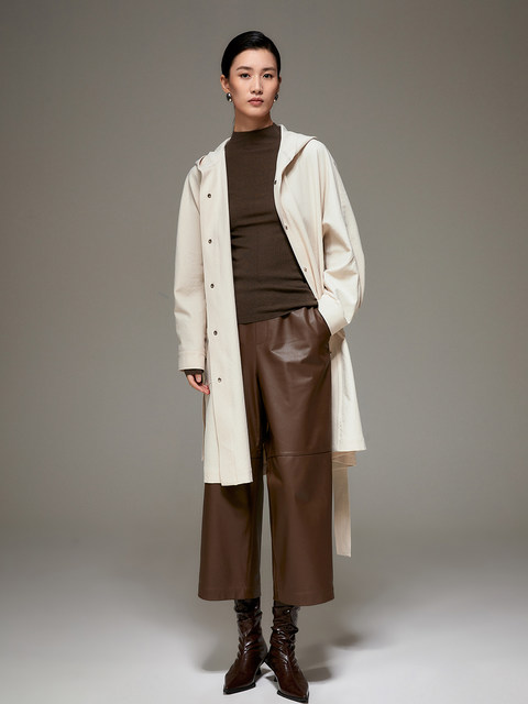 FUFEN long hooded wind clothes female 2024 autumn new design niche ...