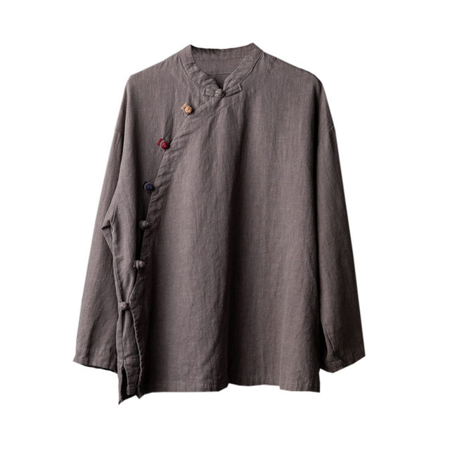 New Chinese style Chinese style buttoned cotton linen long-sleeved ...