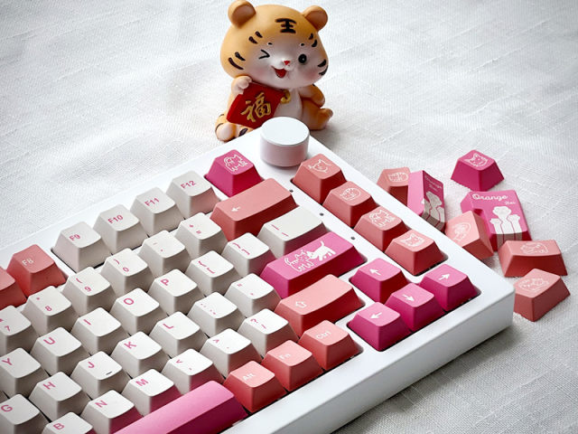 Gmk Orange Boi Orange Cat Keycaps Pbt Dye-Sublimation Mechanical ...