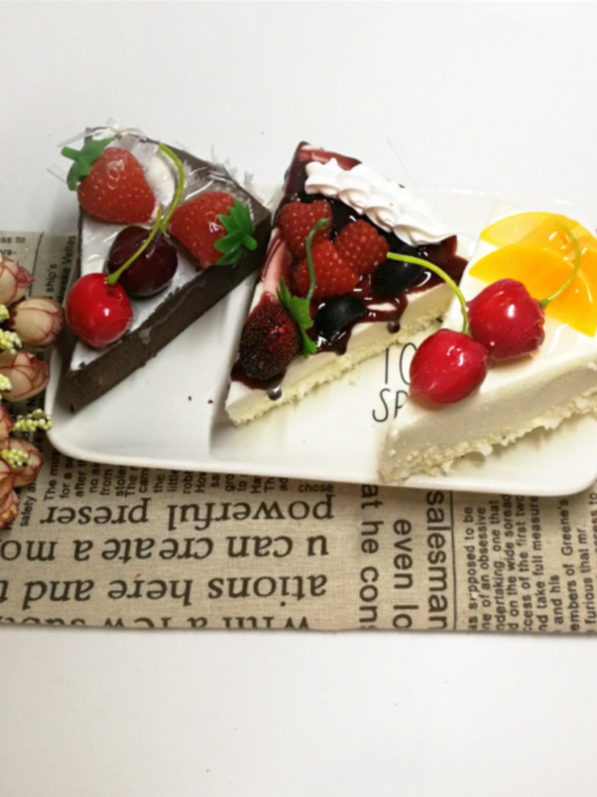 Realistic Triangle Fruit Dessert Cake Model - Simulation Food Prop