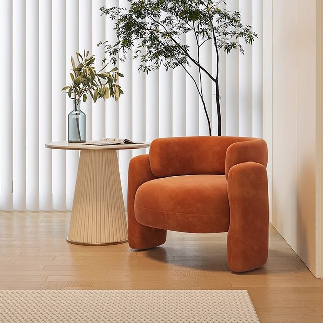 Modern simple single sofa balcony reception area negotiation table and ...