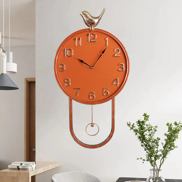 Combas swing wall clock ultra-quiet quartz clock voice strike time ...
