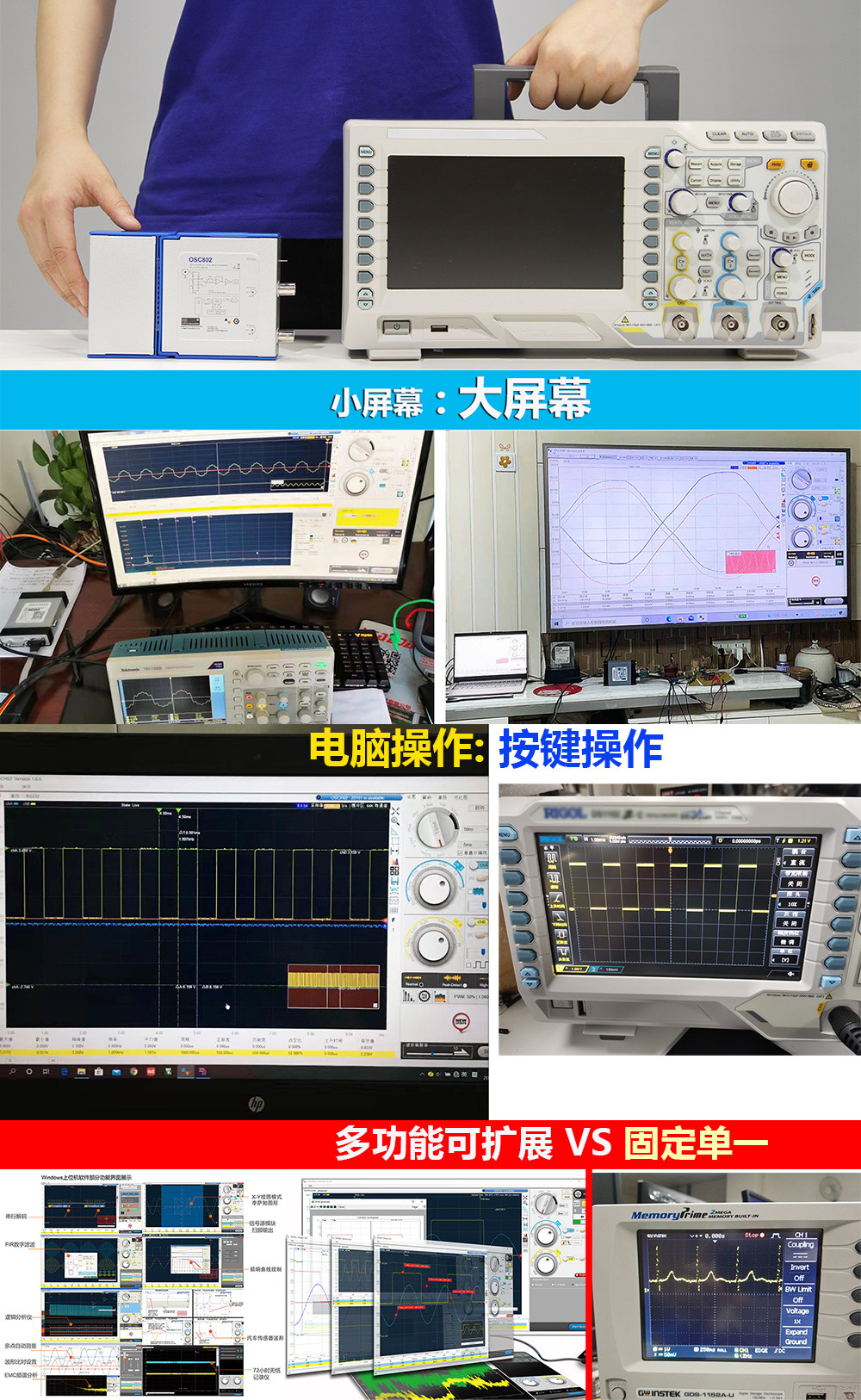 OSC482 Computer Oscilloscope 6-in-1 Multifunctional Tool