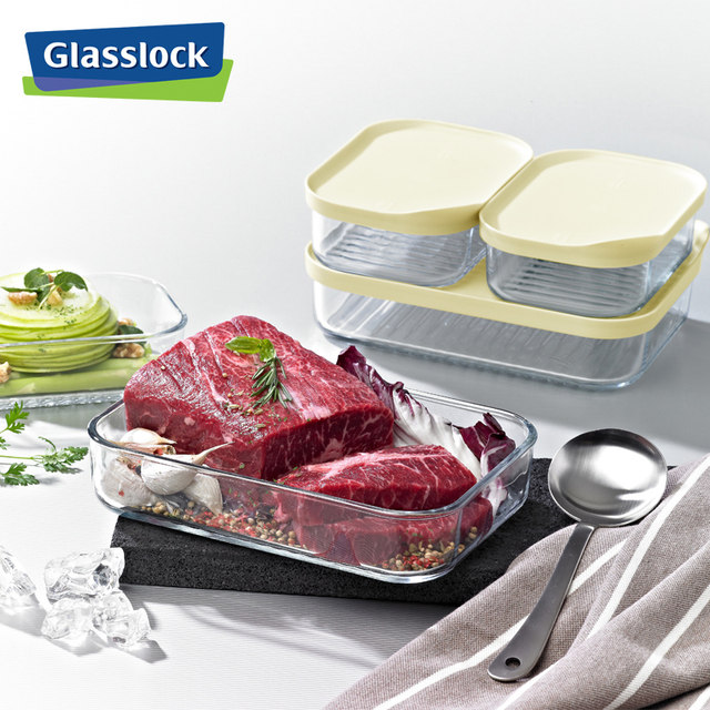 GlassLock tempered glass lunch box microwave special lunch box frozen ...