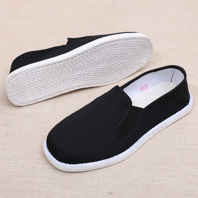 Handmade pure cloth shoes for men in autumn, shallow mouth, breathable ...