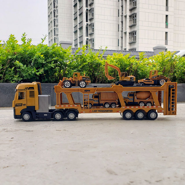 Large tractor double-decker transport vehicle engineering vehicle ...