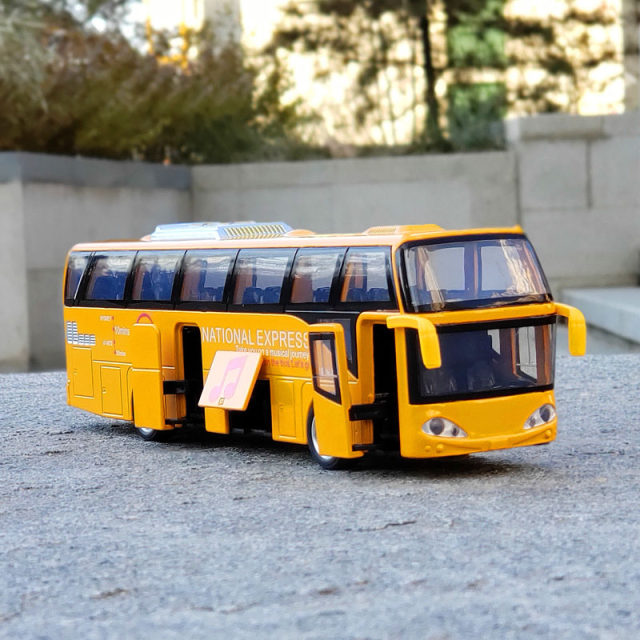 New double-decker tourist bus alloy car model simulation bus door ...