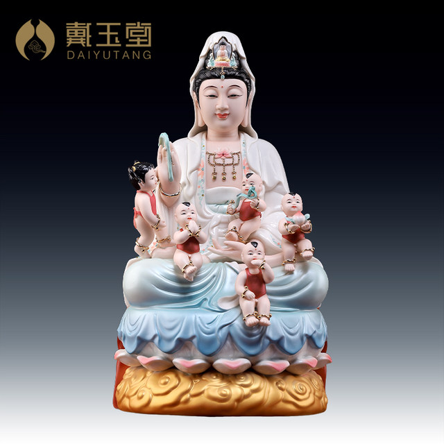 Dai Yutang Ceramics presents the Guanyin Empress with many children and ...
