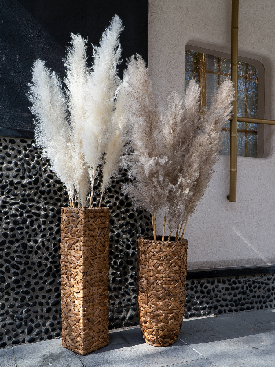 Pink Reed Dried Flowers Bouquet - Pampas Grass Floral Arrangement