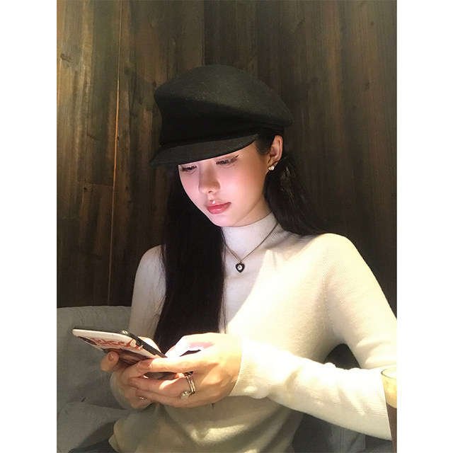VASSE Crab seamless, thin, thin wool semi -high -necked bottoming ...