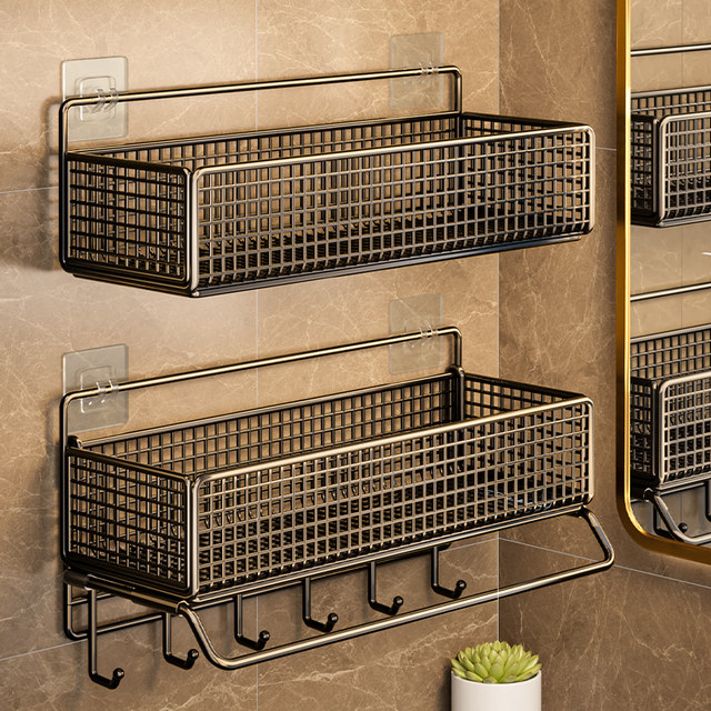 Bathroom storage rack bathroom wall punch-free toilet washbasin shelf ...