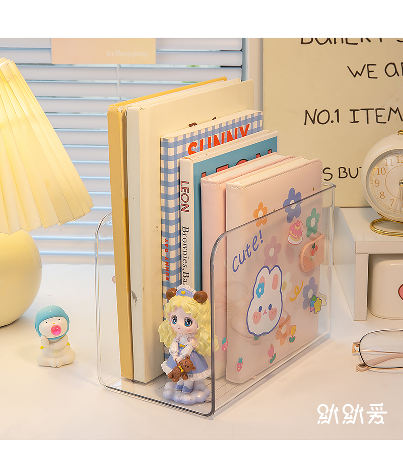데스크탑 책 보관 상자 아크릴 투명 책상 유물 사무실 스테이션 파일 책장 책 스탠드 선반 조용히 사랑하다