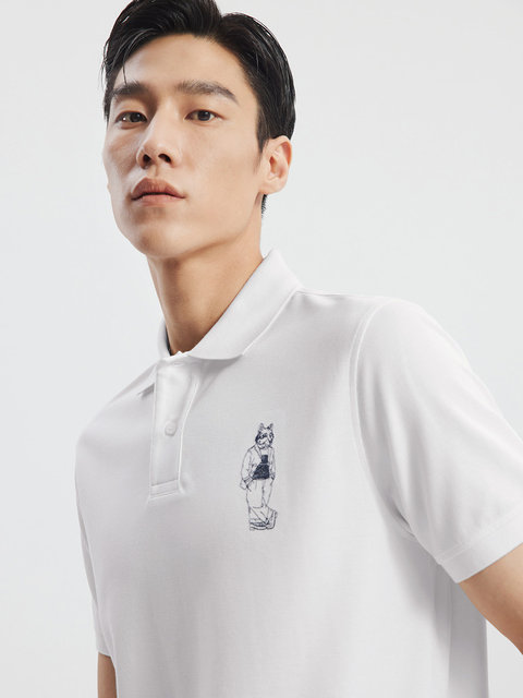 Septwolves Embroidered Short-Sleeved Polo Shirt for Men, Summer Casual ...