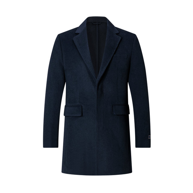 Septwolves Men's Solid Color Mid-Length Woolen Coat Winter New Warm ...