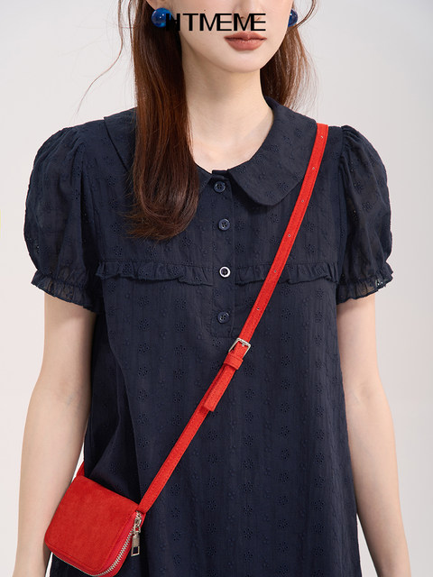 Flower Field Showcase HTmeme Midsummer Holiday ~ Korean embroidered flower short-sleeved dress ...