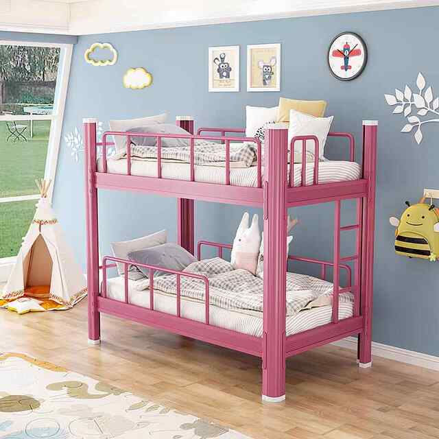 Iron art children's bed upper and lower bunk bed kindergarten bunk bed ...