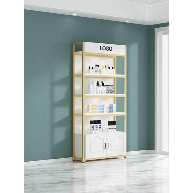 Showcase barber shop shelf health care products display cosmetics ...