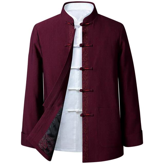 Winter and autumn new Chinese style men's Hanfu middle-aged and elderly ...