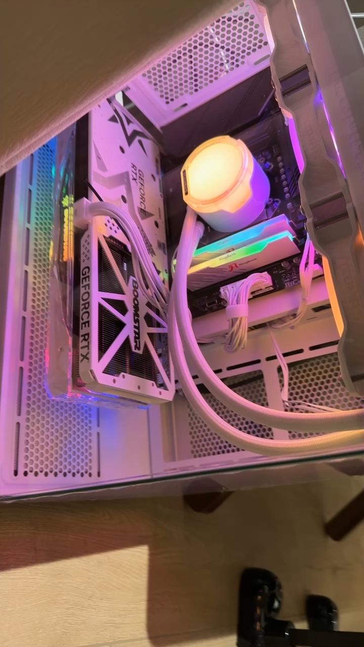 航嘉S960暴风雪X全景版白色机箱台式机MATX海景房360水冷风冷全侧