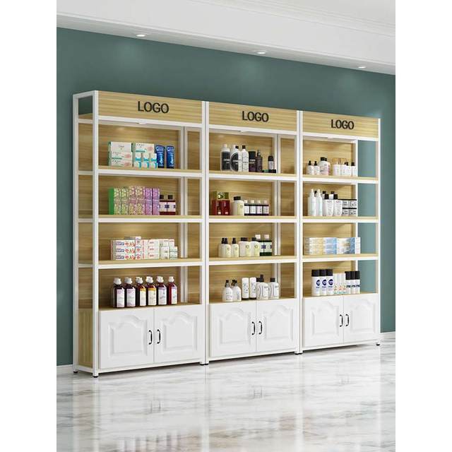 Showcase barber shop shelf health care products display cosmetics ...
