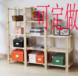 Solid wood simple solid wood storage rack multi-layer storage rack ...