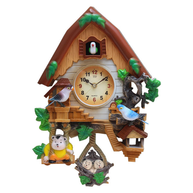 Sound control cloth bird hanging clock clock clock clock children's ...